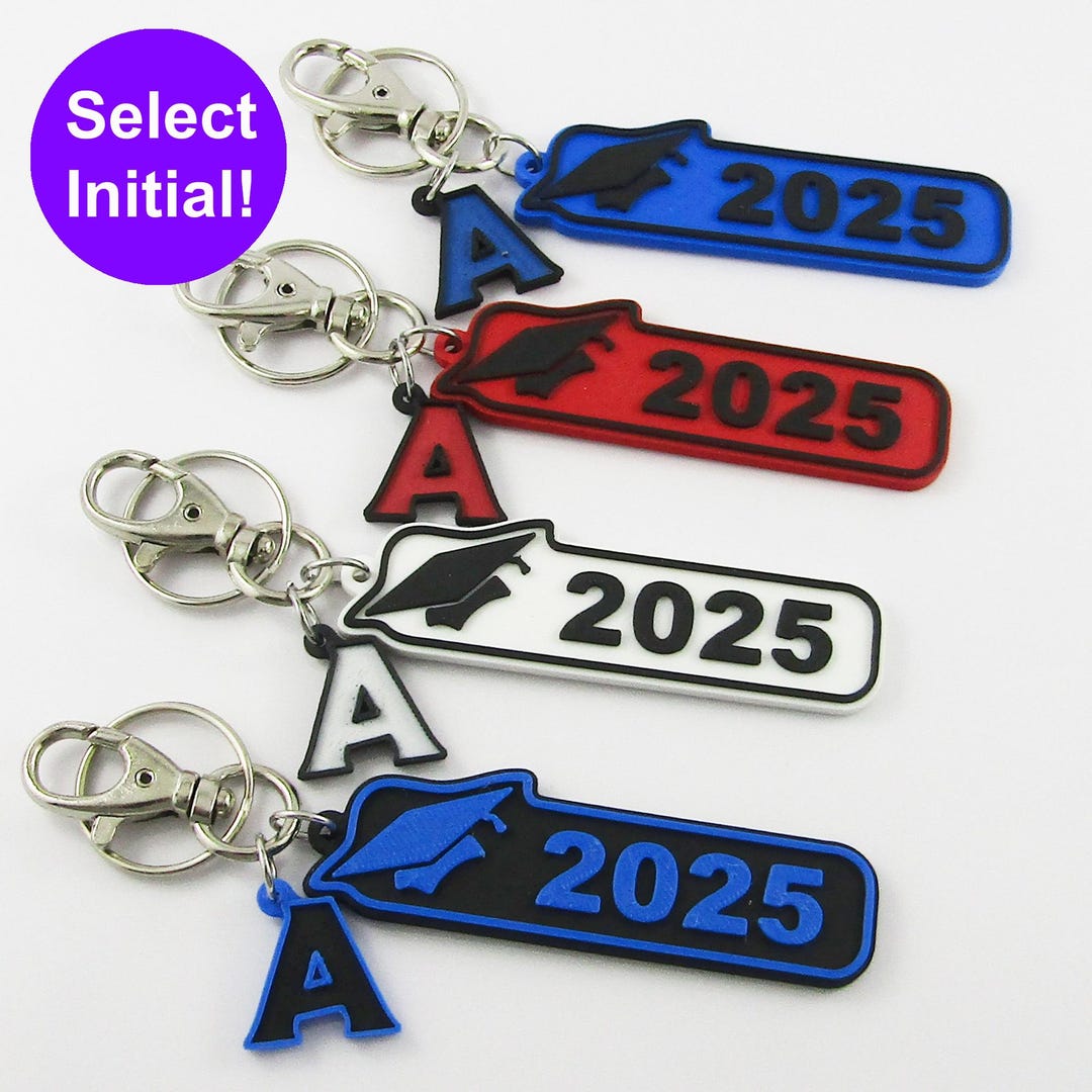Personalised Class of 2025 Graduation Cap & Scroll Charm Keychain ...