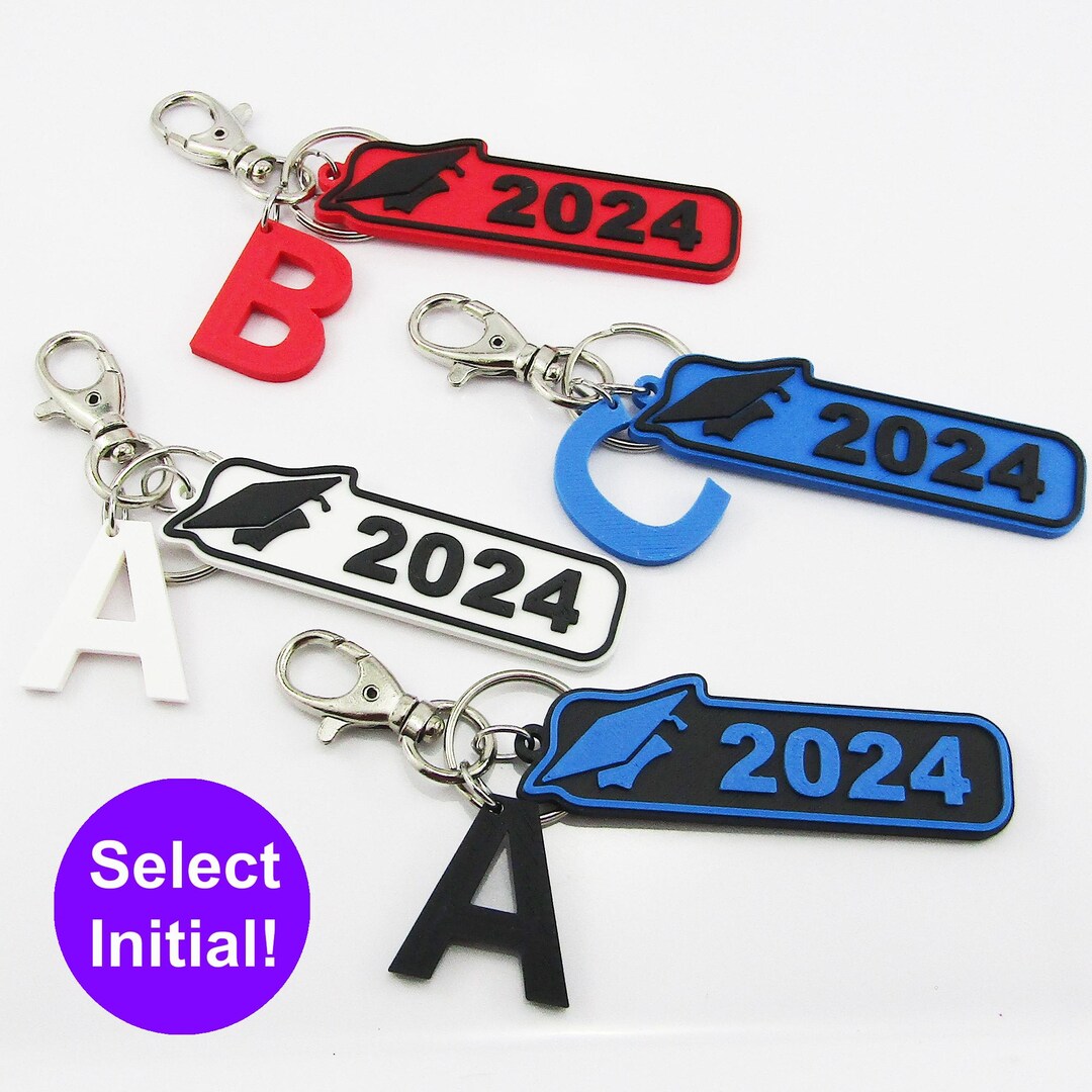 Personalised Class of 2024 Graduation Cap & Scroll Charm Keychain ...