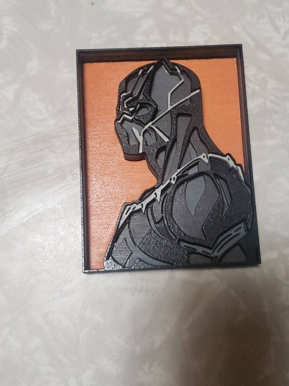 3-D Layered Black Panther Profile Wooden Wall Art | Etsy