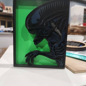 3-D Layered Xenomorph Alien Wooden Wall Art - Etsy Australia