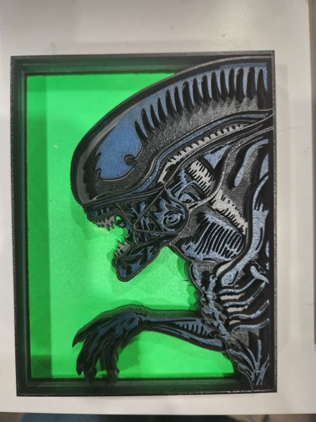 3-D Layered Xenomorph Alien Wooden Wall Art - Etsy