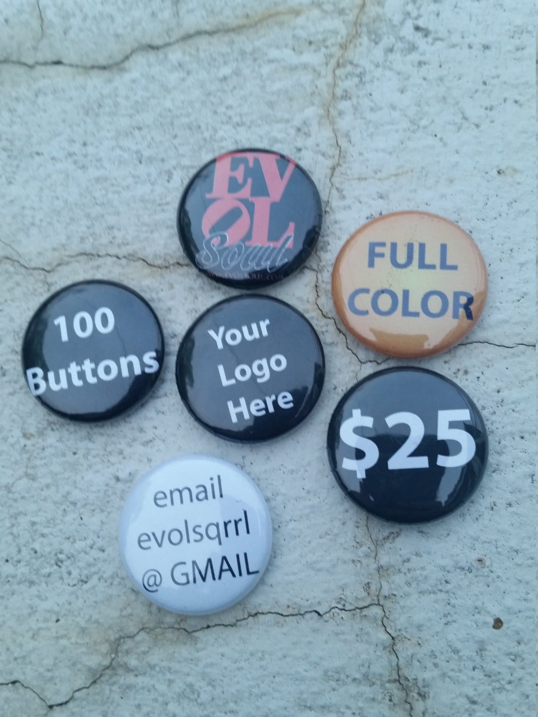 100 Custom 1 Inch Buttons - Etsy