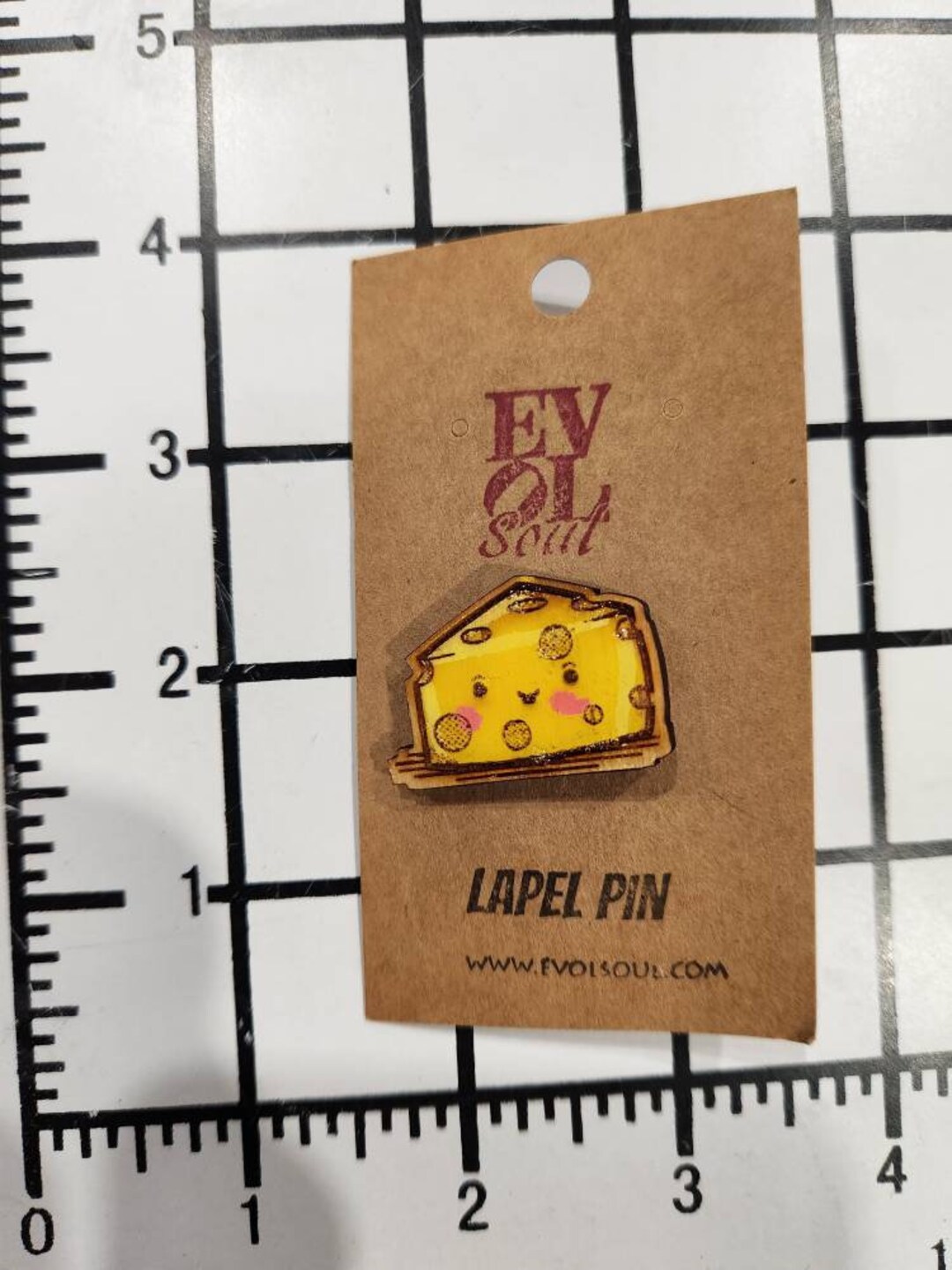 Kawaii Cheese Wooden Lapel Pin - Etsy