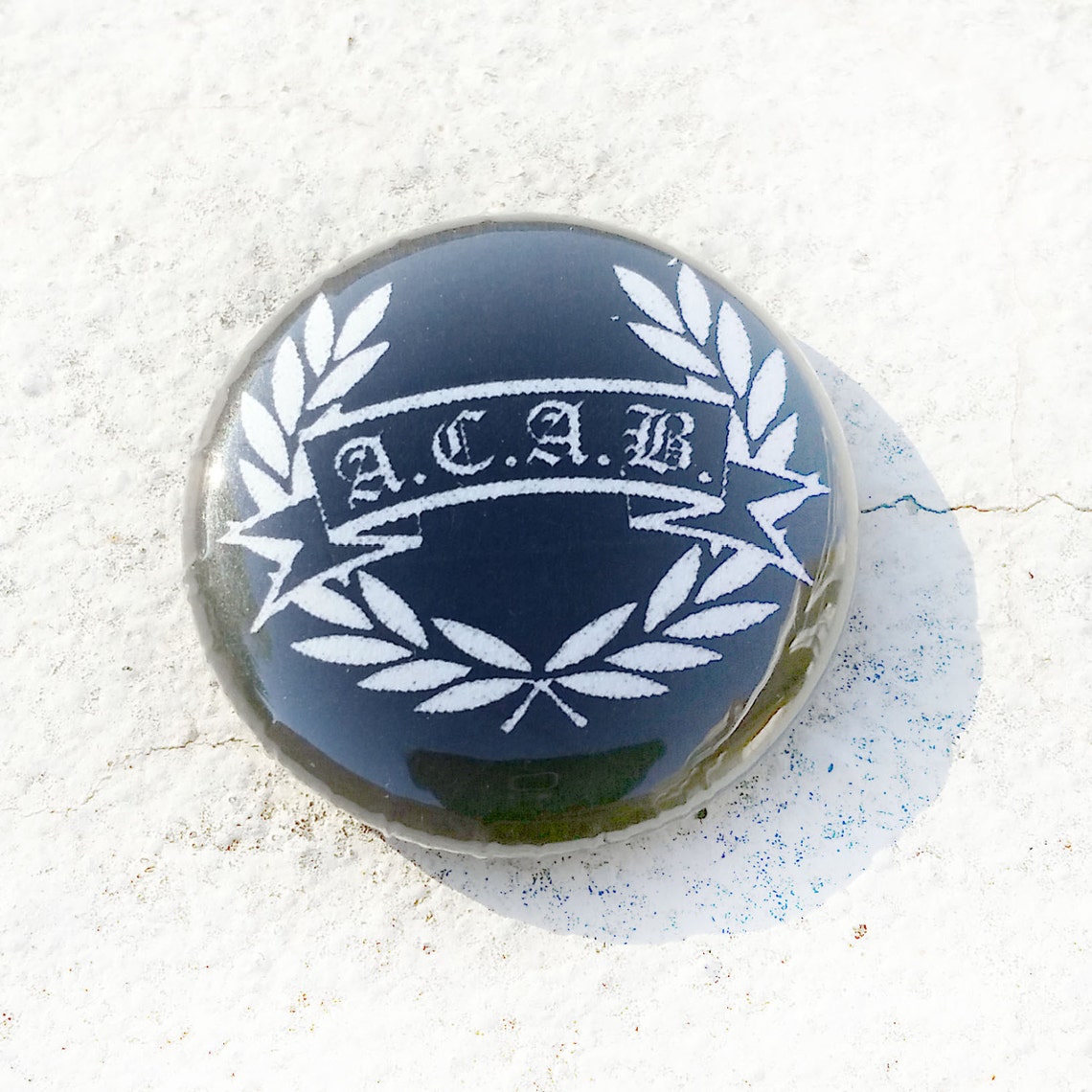 ACAB Banner Wreath 1 Inch Button | Etsy