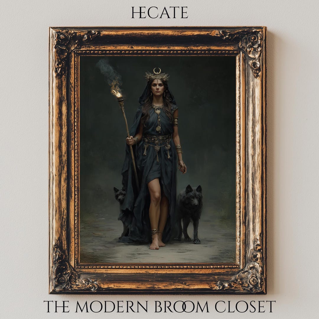 Hecate Art Print, Witch Painting, Witchcraft Supplies, Witchy Art ...