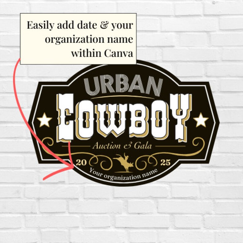 Editable Urban Cowboy Logo | Western Themed Auction, Gala, Party, or ...