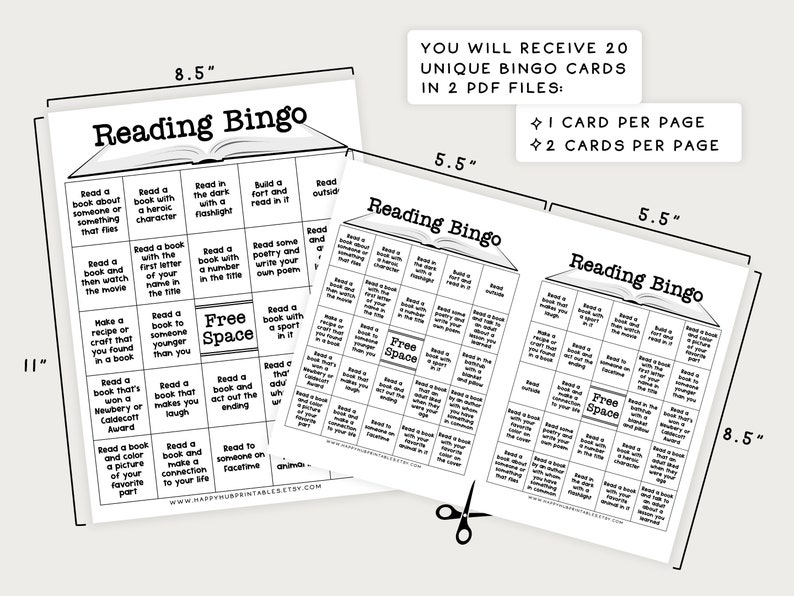 Kids Reading BINGO, Summer Reading Challenge, Fun Book Game, Middle ...