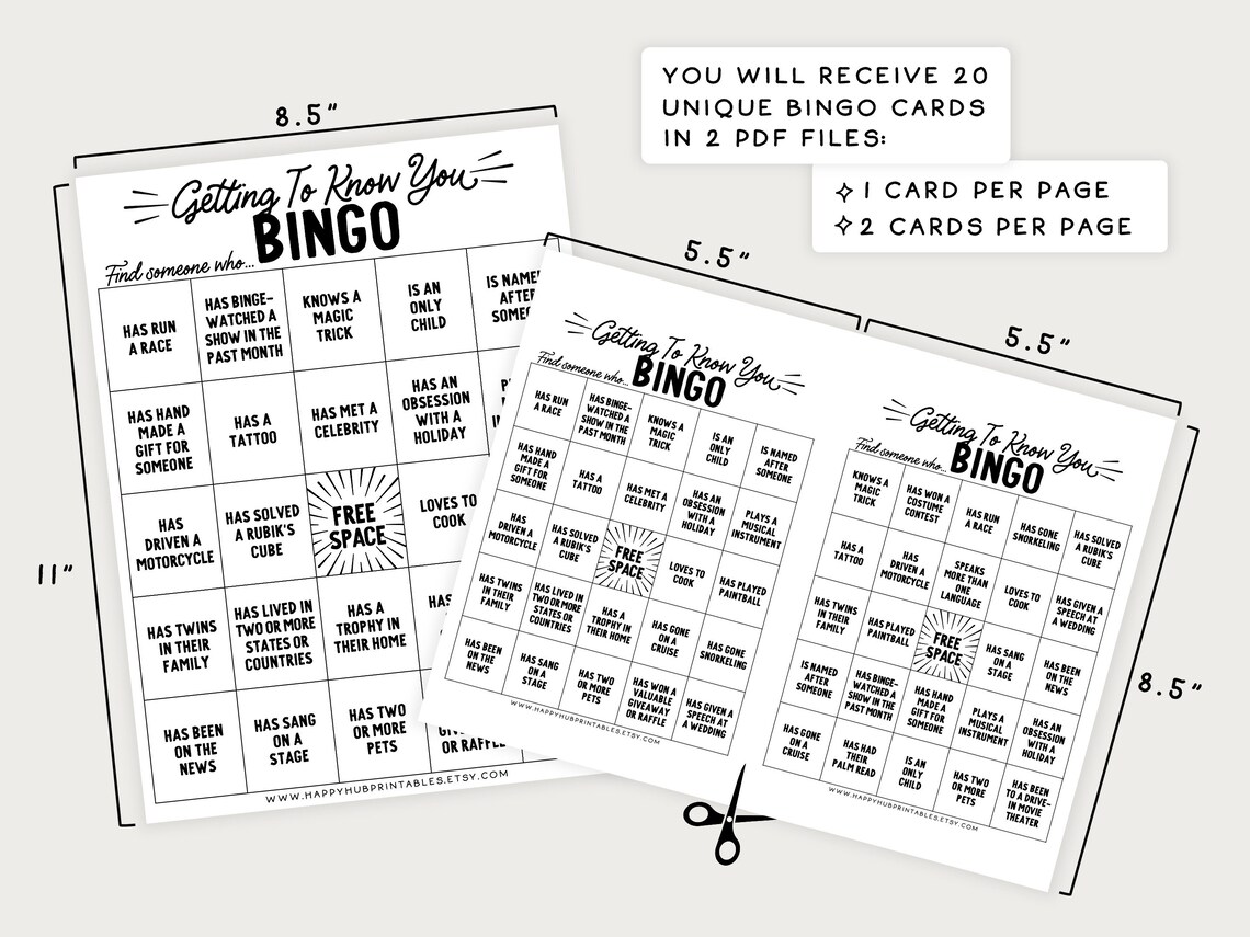 Adult Getting to Know You BINGO, Ice Breaker Game, Business Meeting ...