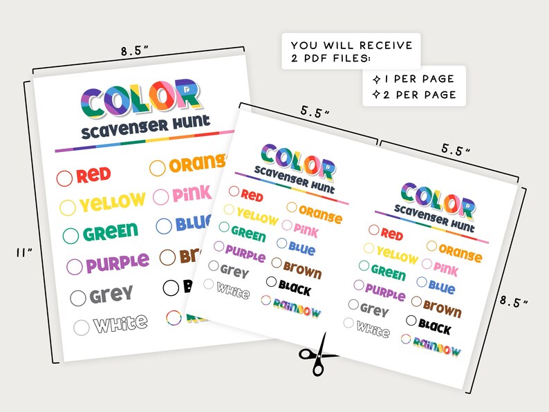 Color Scavenger Hunt, Fun Printable for Toddlers, Seek and Find ...