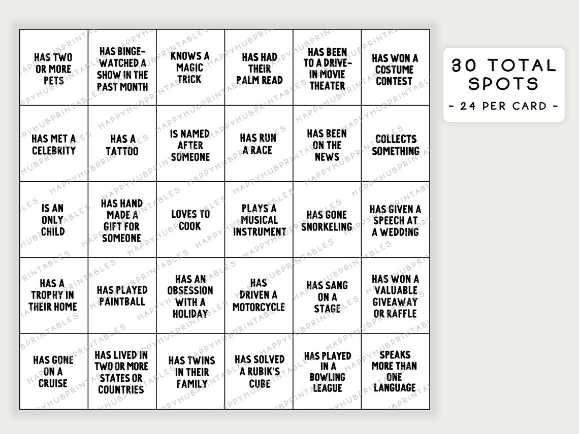 Adult Getting to Know You BINGO, Ice Breaker Game, Business Meeting ...