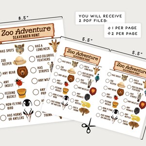 Zoo Adventure Scavenger Hunt, Fun Printable Game, Kids Day Camp ...