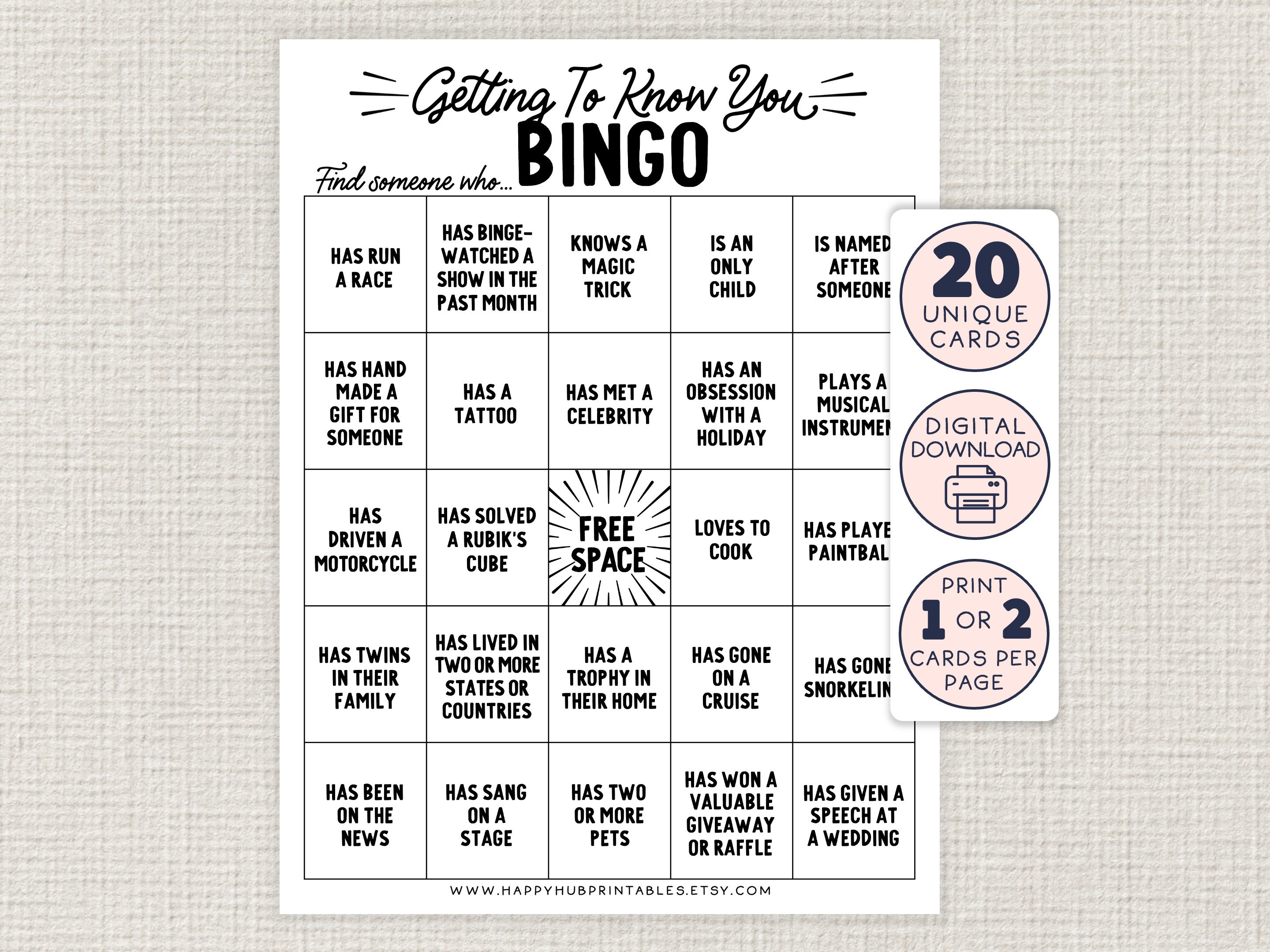 Adult Getting to Know You BINGO, Ice Breaker Game, Business Meeting ...