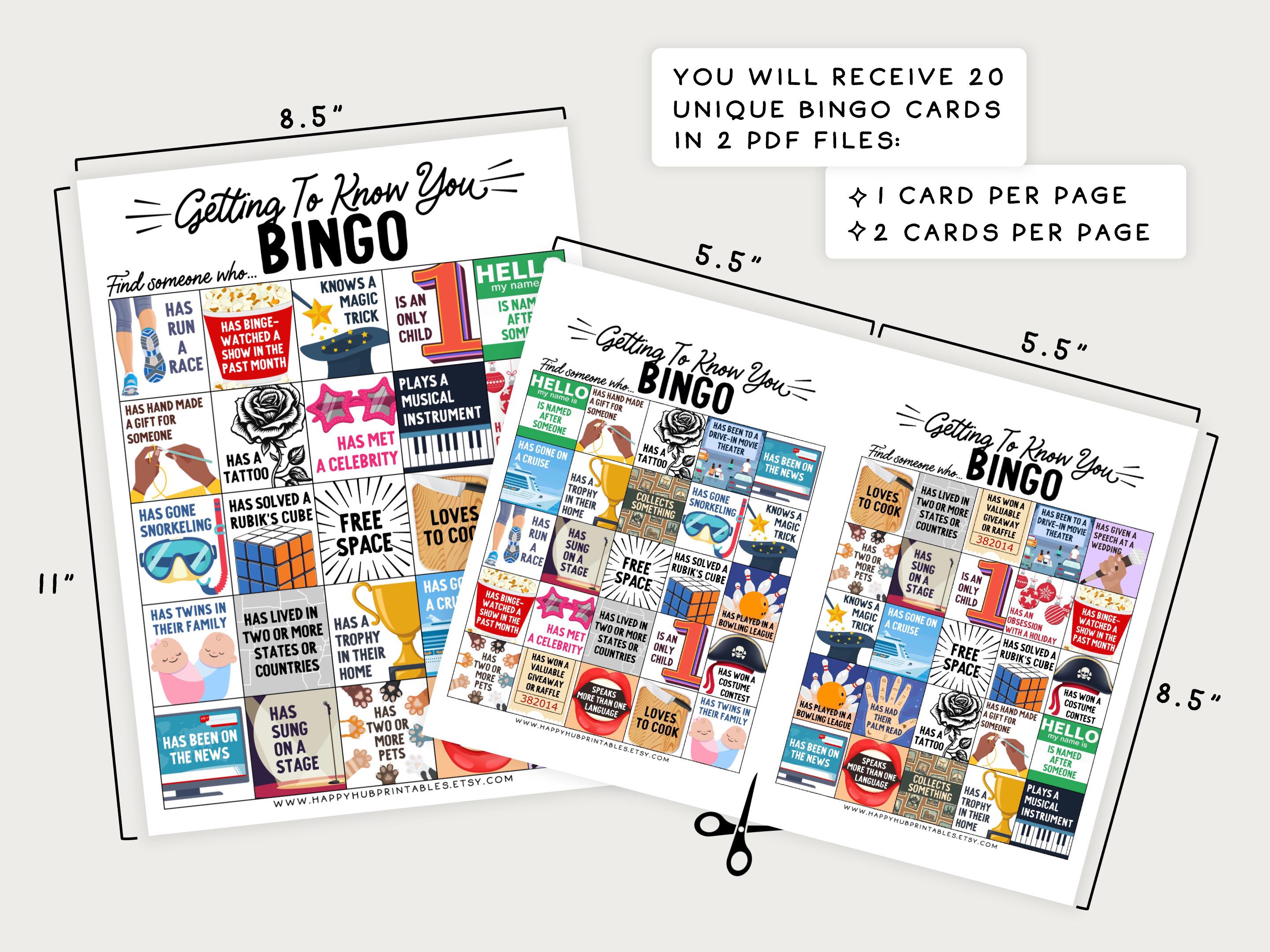 Adult Getting to Know You BINGO, Ice Breaker Game, Business Meeting ...