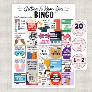 Adult Getting to Know You BINGO, Ice Breaker Game, Business Meeting ...