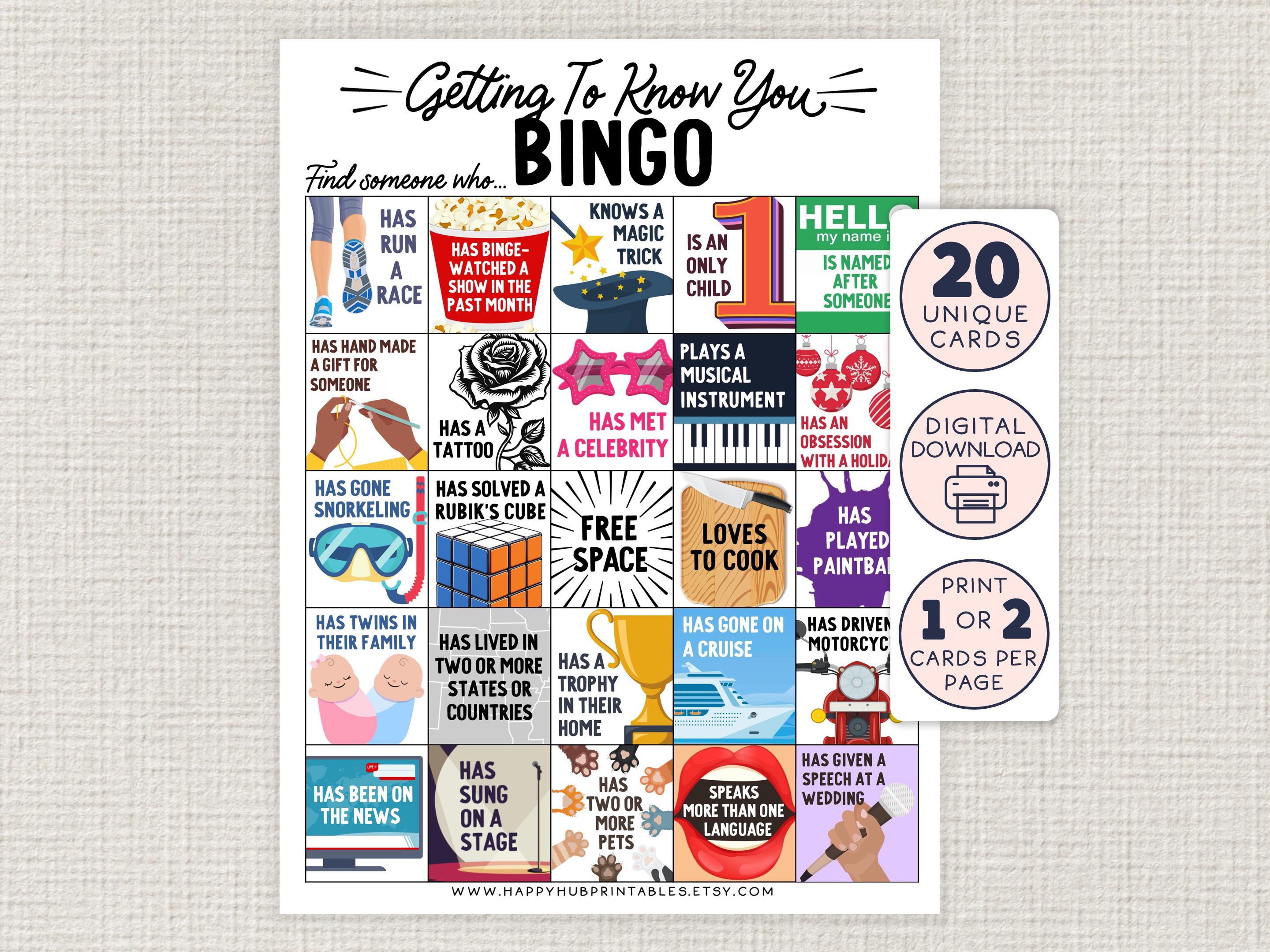 Adult Getting to Know You BINGO, Ice Breaker Game, Business Meeting ...