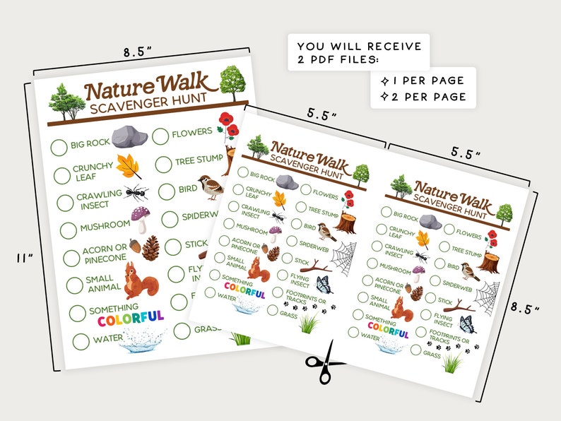 Nature Walk Scavenger Hunt, Hiking Printable, Kids Summer Camp Activity ...