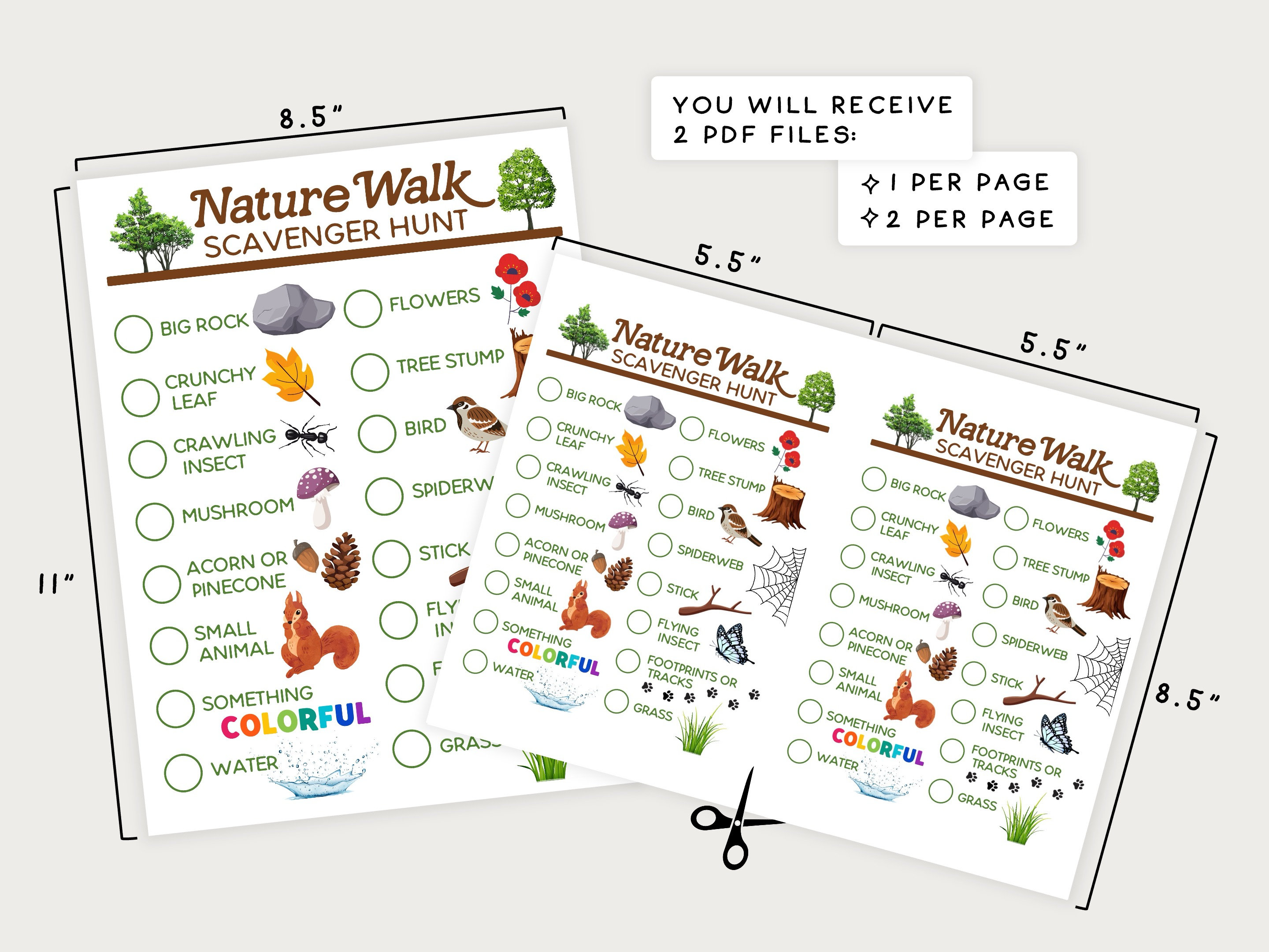 Nature Walk Scavenger Hunt, Hiking Printable, Kids Summer Camp Activity ...