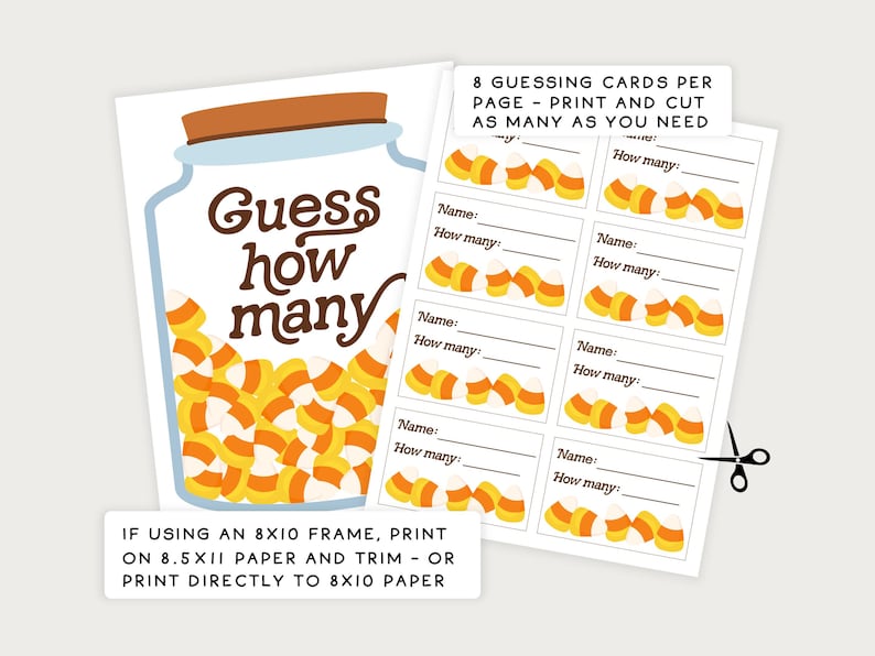 Candy Corn Guess How Many Game, Printable Halloween Classroom Party ...
