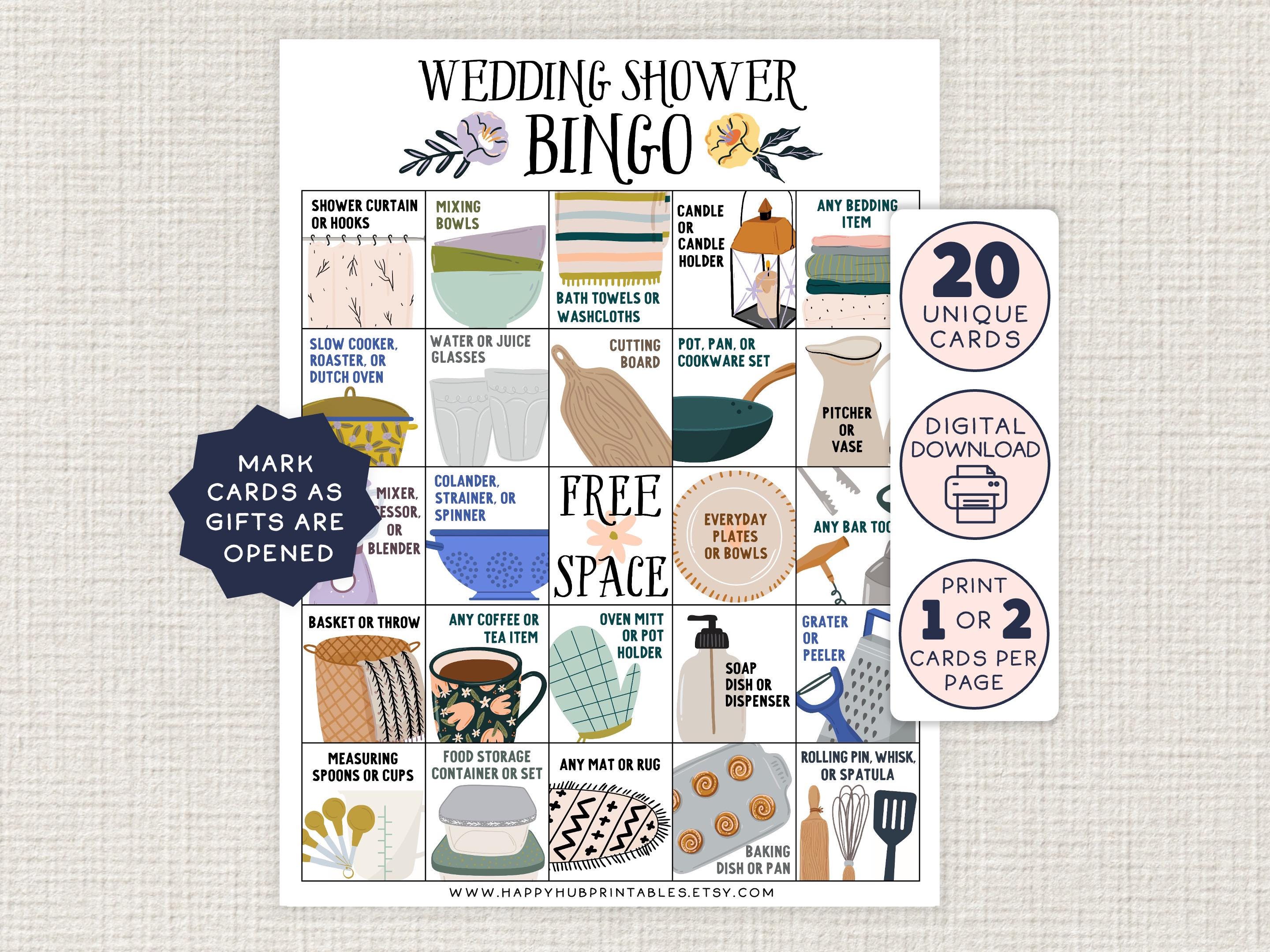 Wedding Shower BINGO, Printable Game, Unique Gift Opening Activity ...