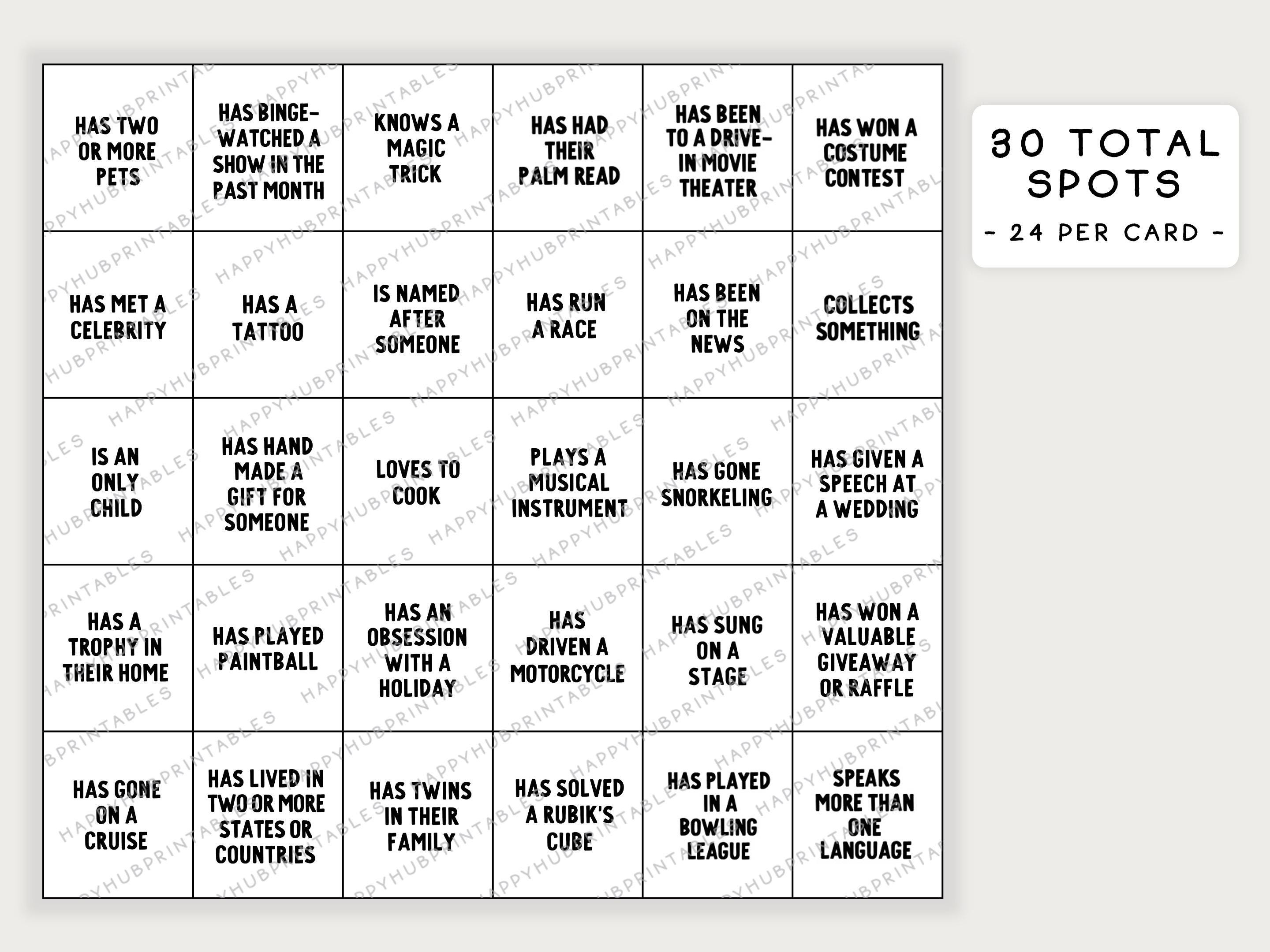 Adult Getting to Know You BINGO, Ice Breaker Game, Business Meeting ...