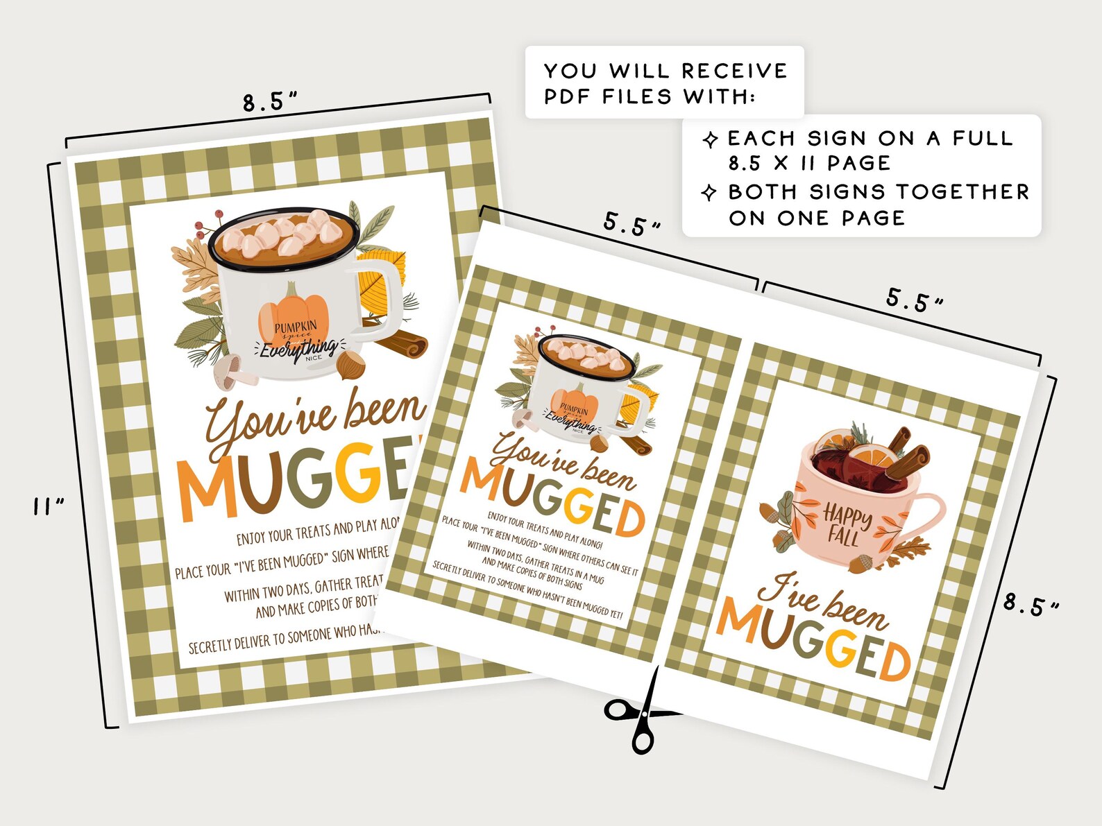 You've Been Mugged Fall, Printable Autumn Game, Fun Activity, Treats ...