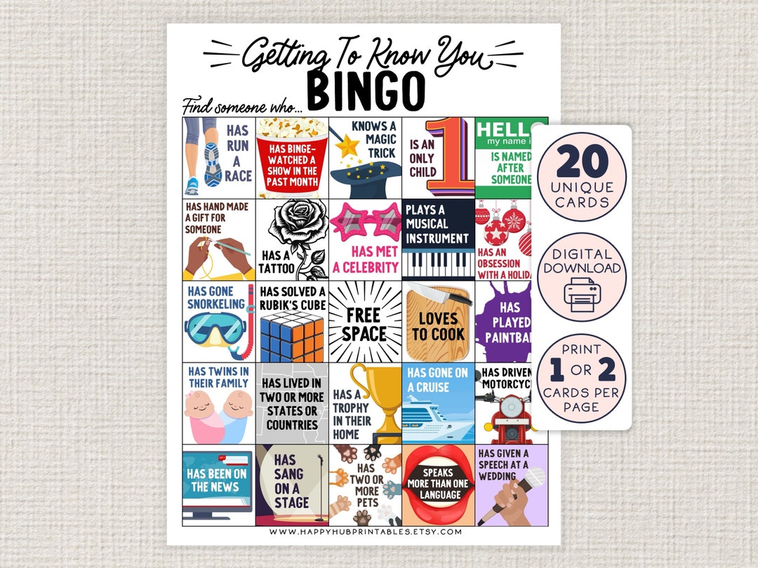 Adult Getting to Know You BINGO, Ice Breaker Game, Business Meeting ...