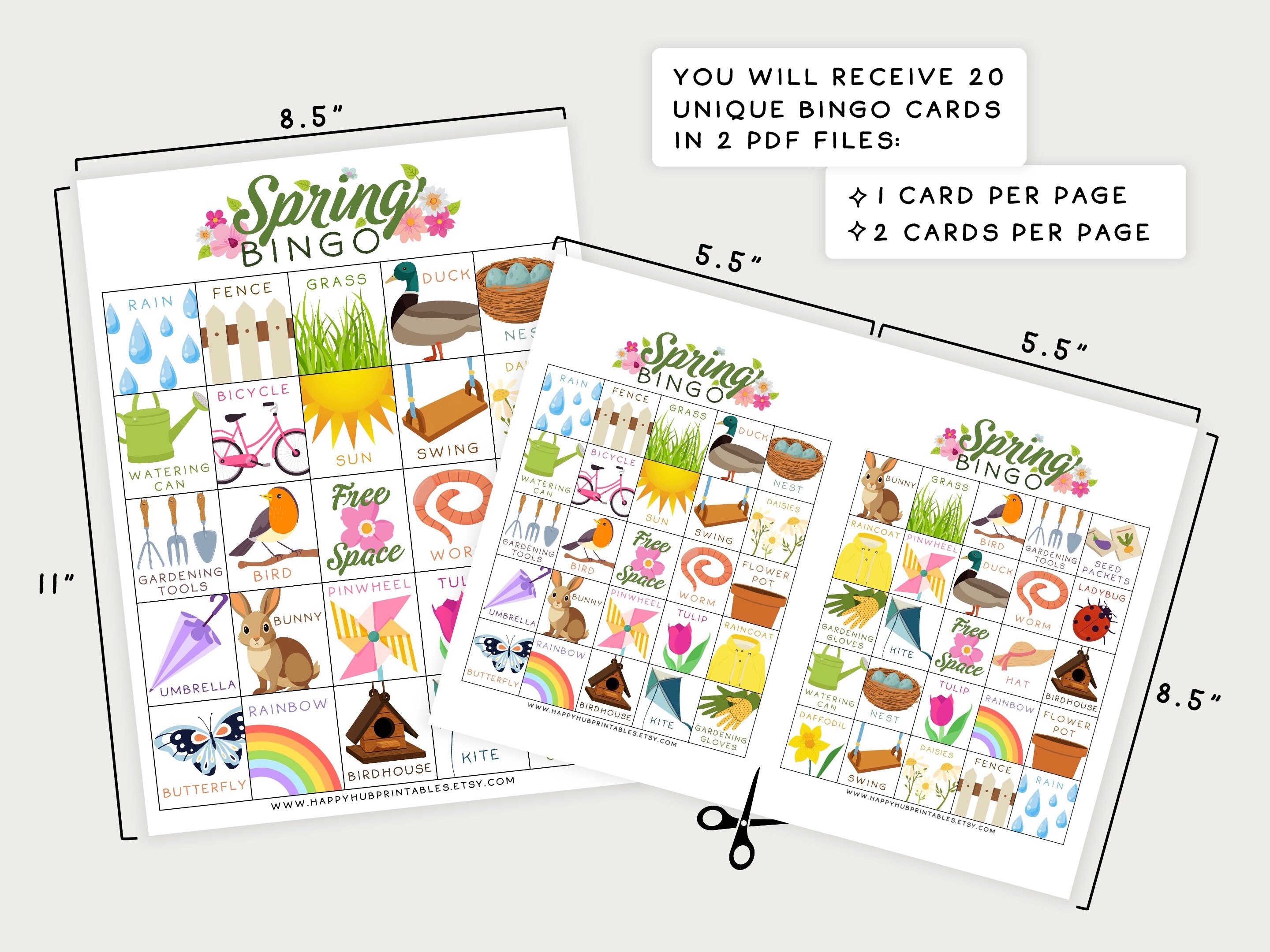 Spring BINGO, Printable Picture Cards, Classroom Game, Fun Group ...