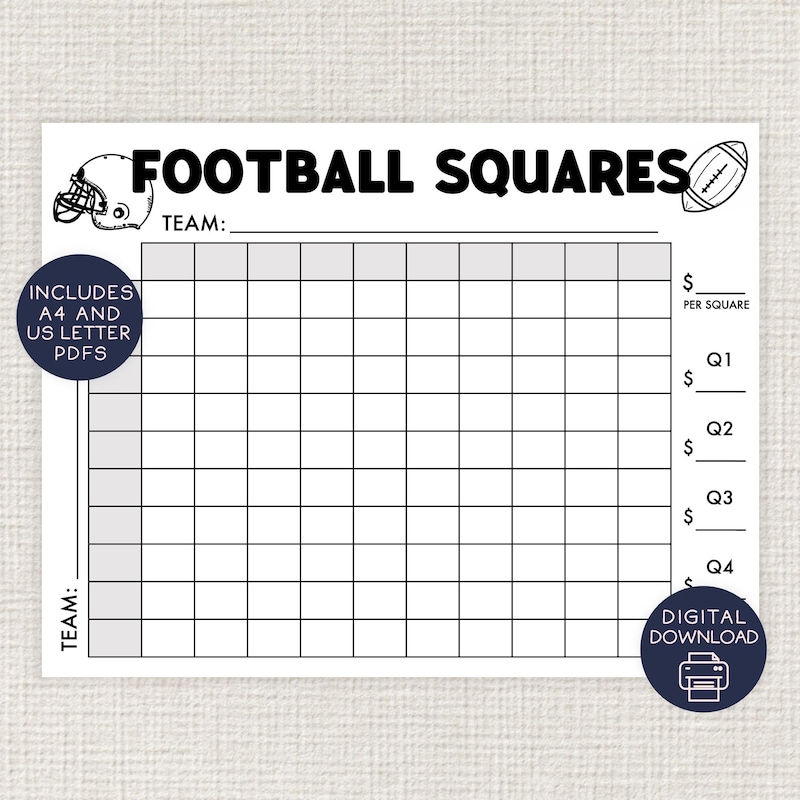 100 Square Raffle Board - Etsy Australia