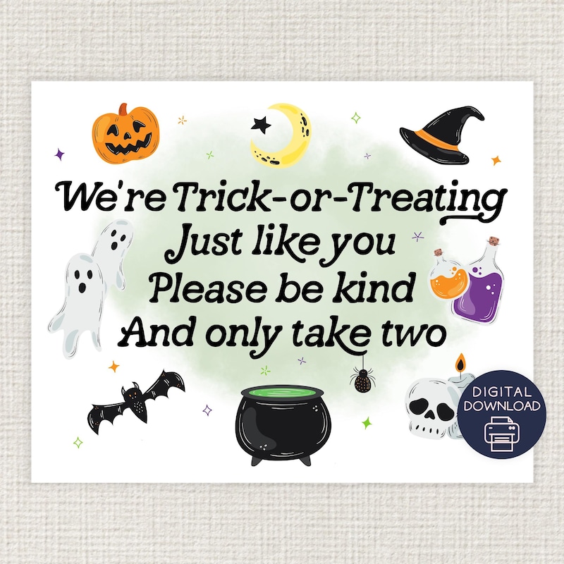 Trick or Treat Sign - Etsy