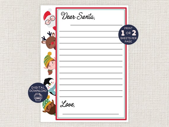 Dear Santa Stationary Template