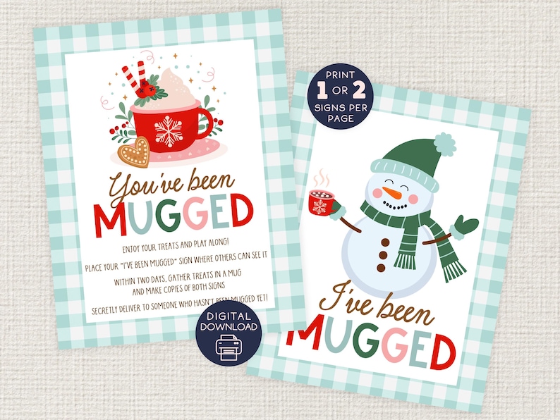 You've Been Mugged Holiday, Printable Game, Fun Office Activity, Mug ...