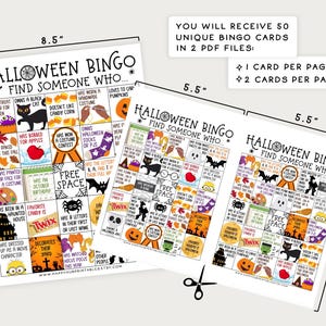 Halloween Find Someone Who BINGO, Printable Classroom Party Game, Kids ...