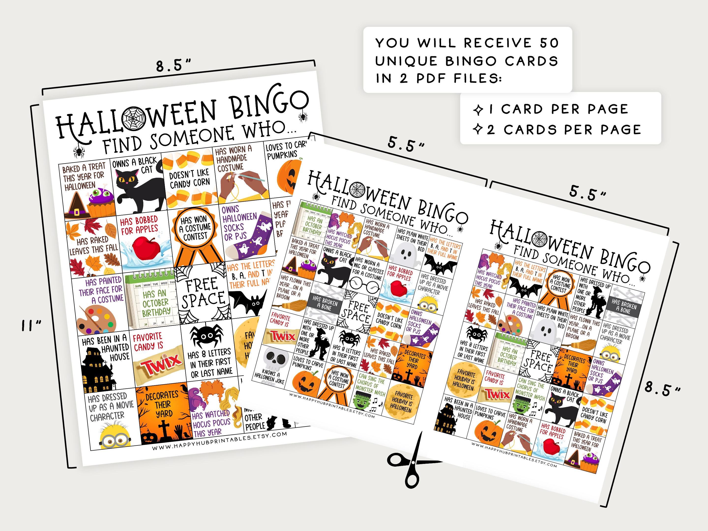 Halloween Find Someone Who BINGO, Printable Classroom Party Game, Kids ...