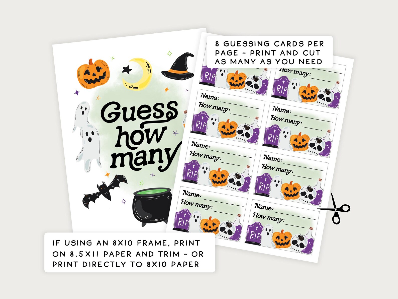 Halloween Guess How Many Game, Printable Classroom Party Activity ...