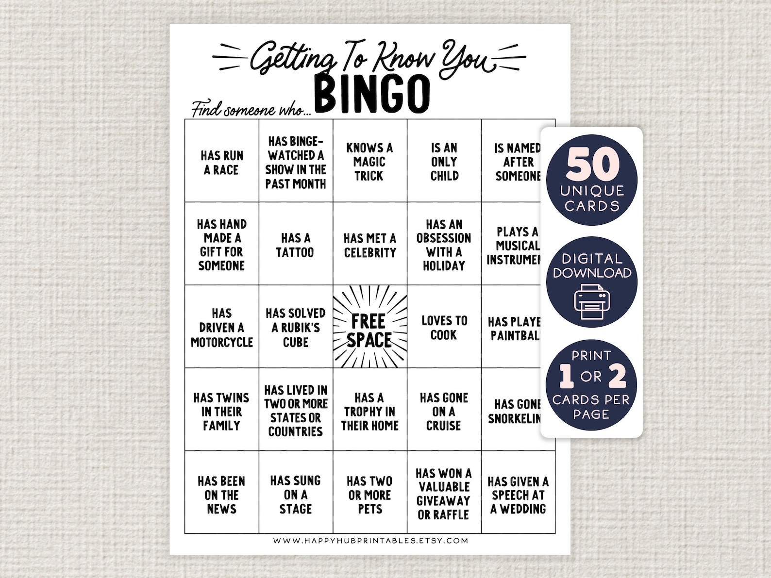 Adult Getting to Know You BINGO, Ice Breaker Game, Business Meeting ...
