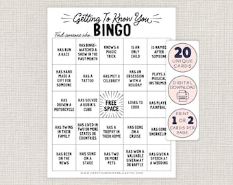 Adult Getting to Know You BINGO, Ice Breaker Game, Business Meeting ...