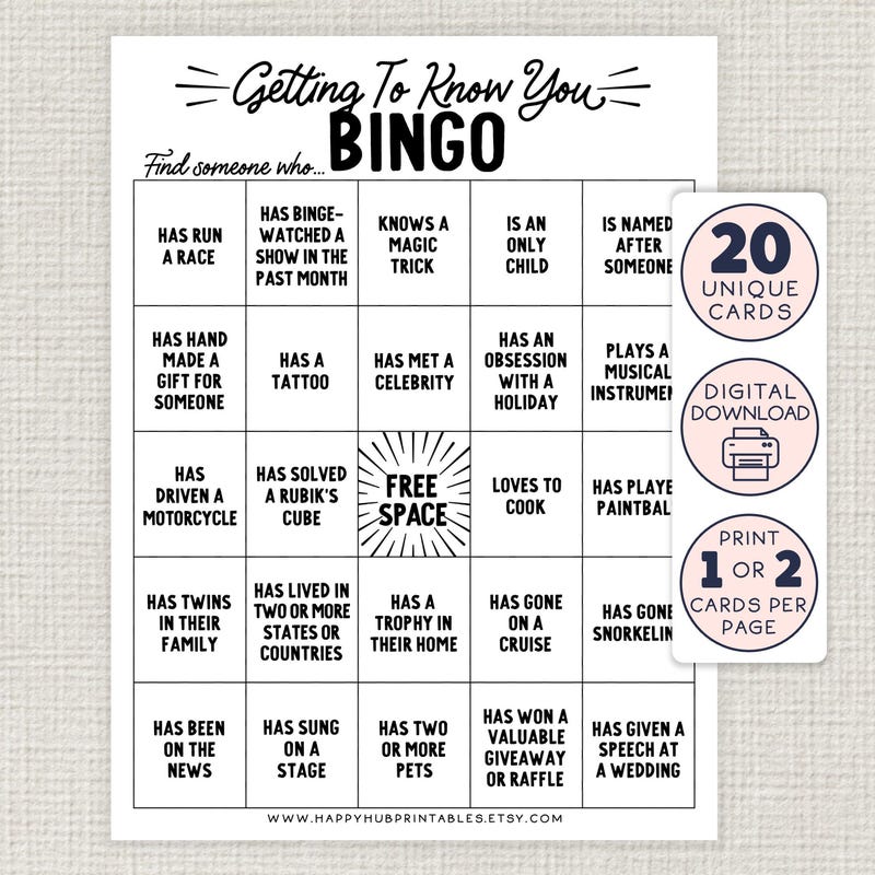 Team Building Bingo - Etsy