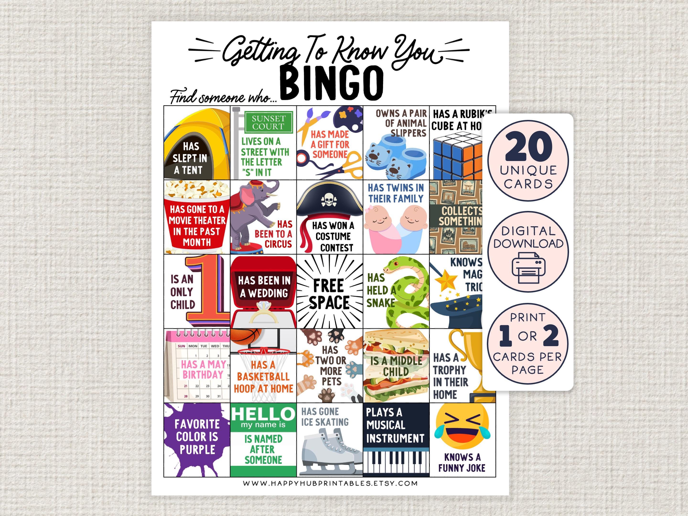 Kids Getting to Know You BINGO, Classroom Ice Breaker Game, Find ...