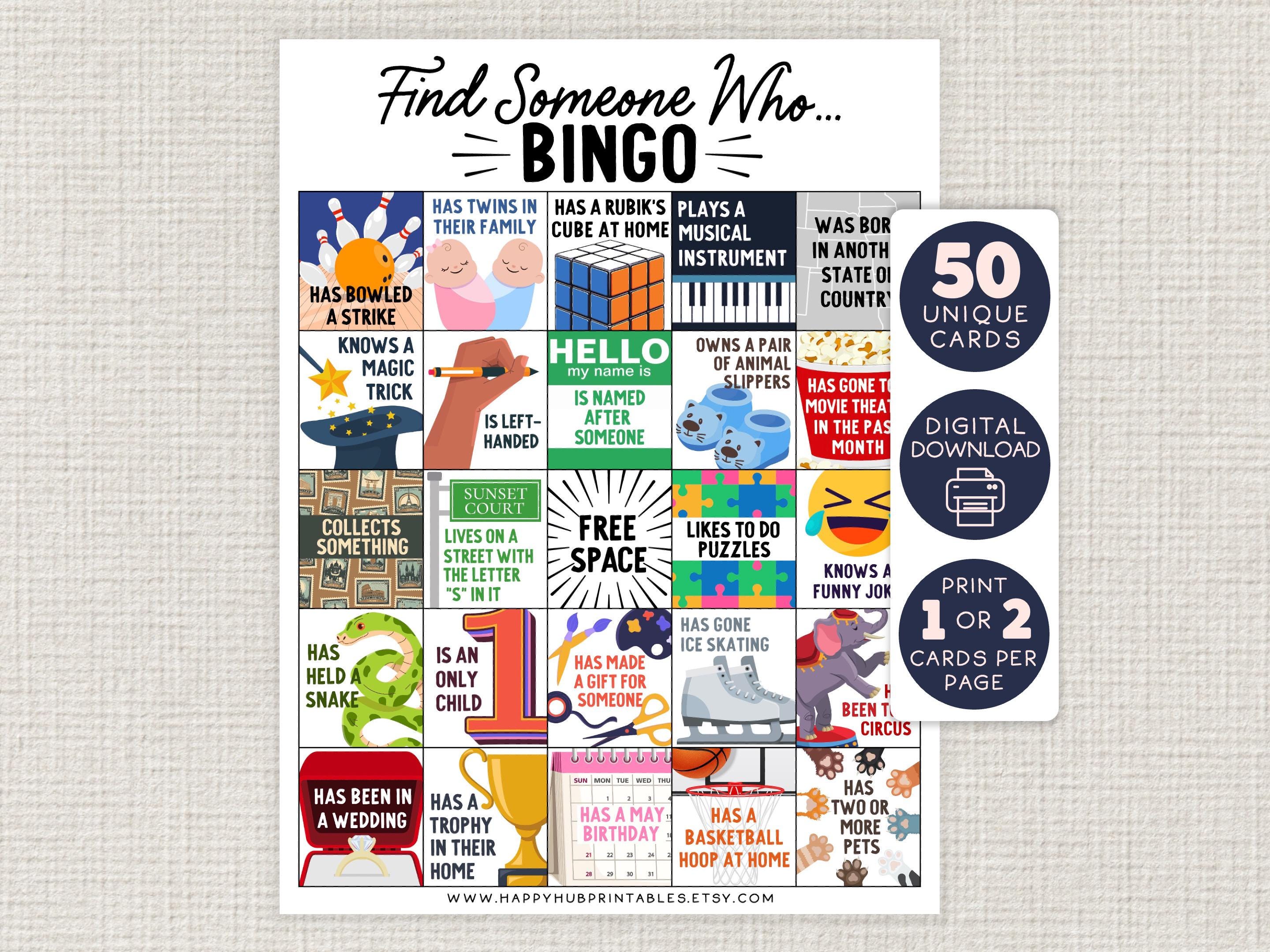 Kid Find Someone Who BINGO, Printable Classroom Game, Fun Class ...