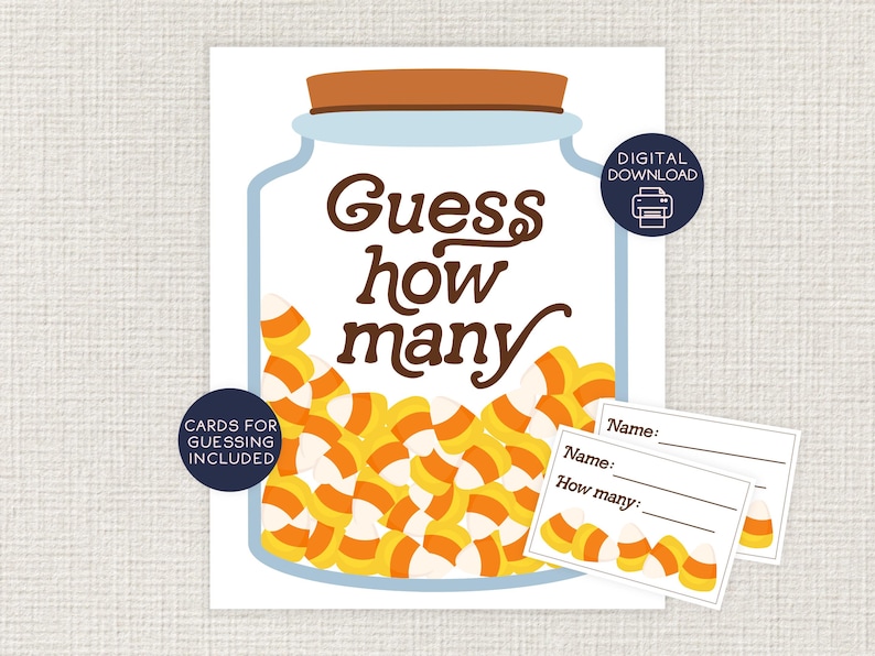 Candy Corn Guess How Many Game, Printable Halloween Classroom Party ...