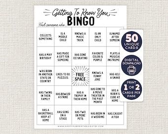 Getting to Know You Bingo - Etsy