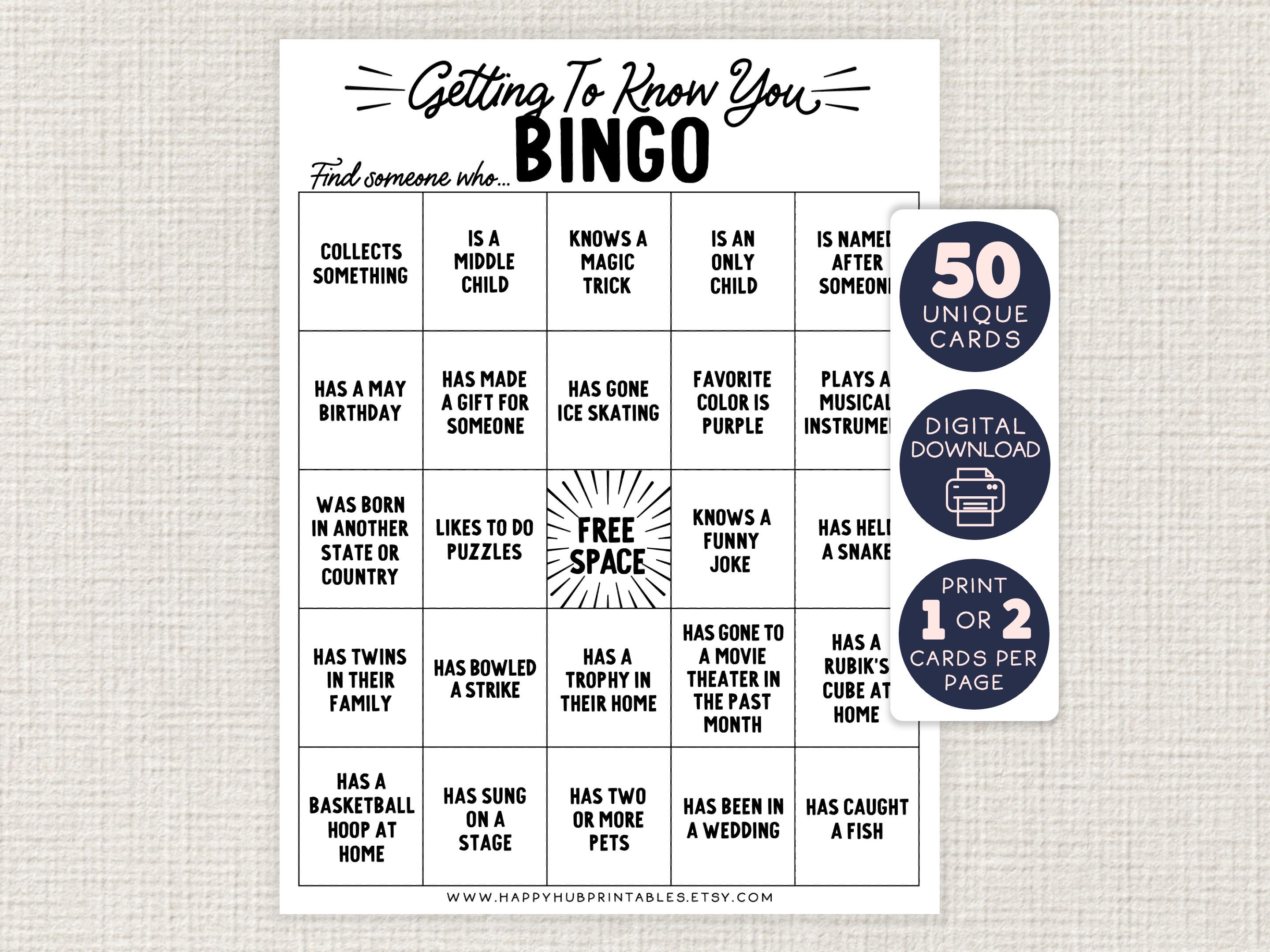 Kids Getting to Know You BINGO, Classroom Ice Breaker Game, Find ...