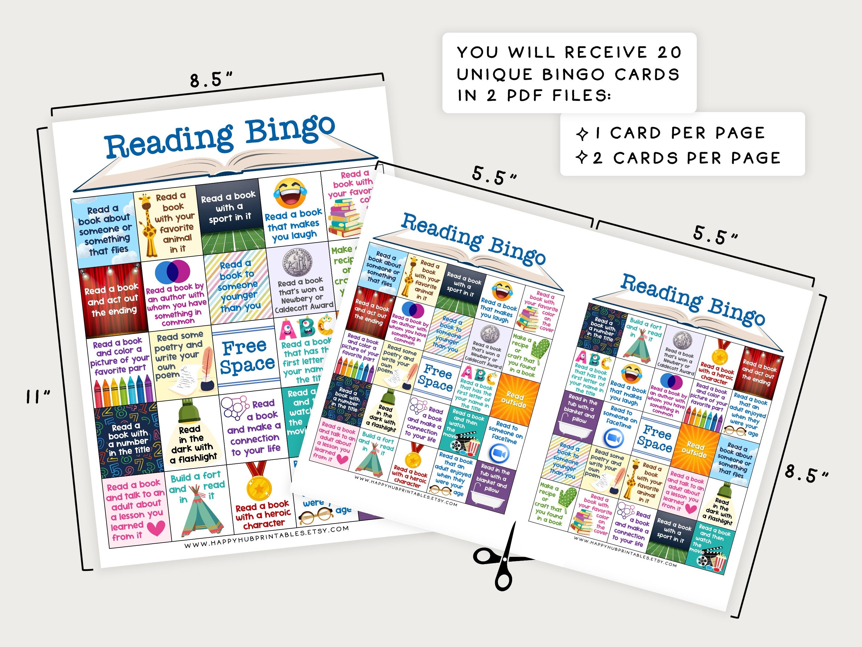 Kids Reading BINGO, Printable Summer Reading Challenge, Book Game ...