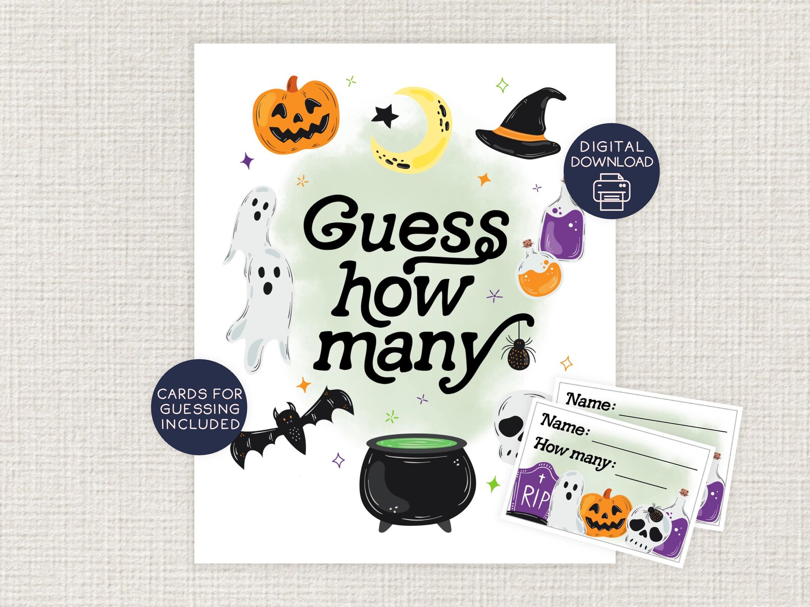 Halloween Guess How Many Game, Printable Classroom Party Activity ...