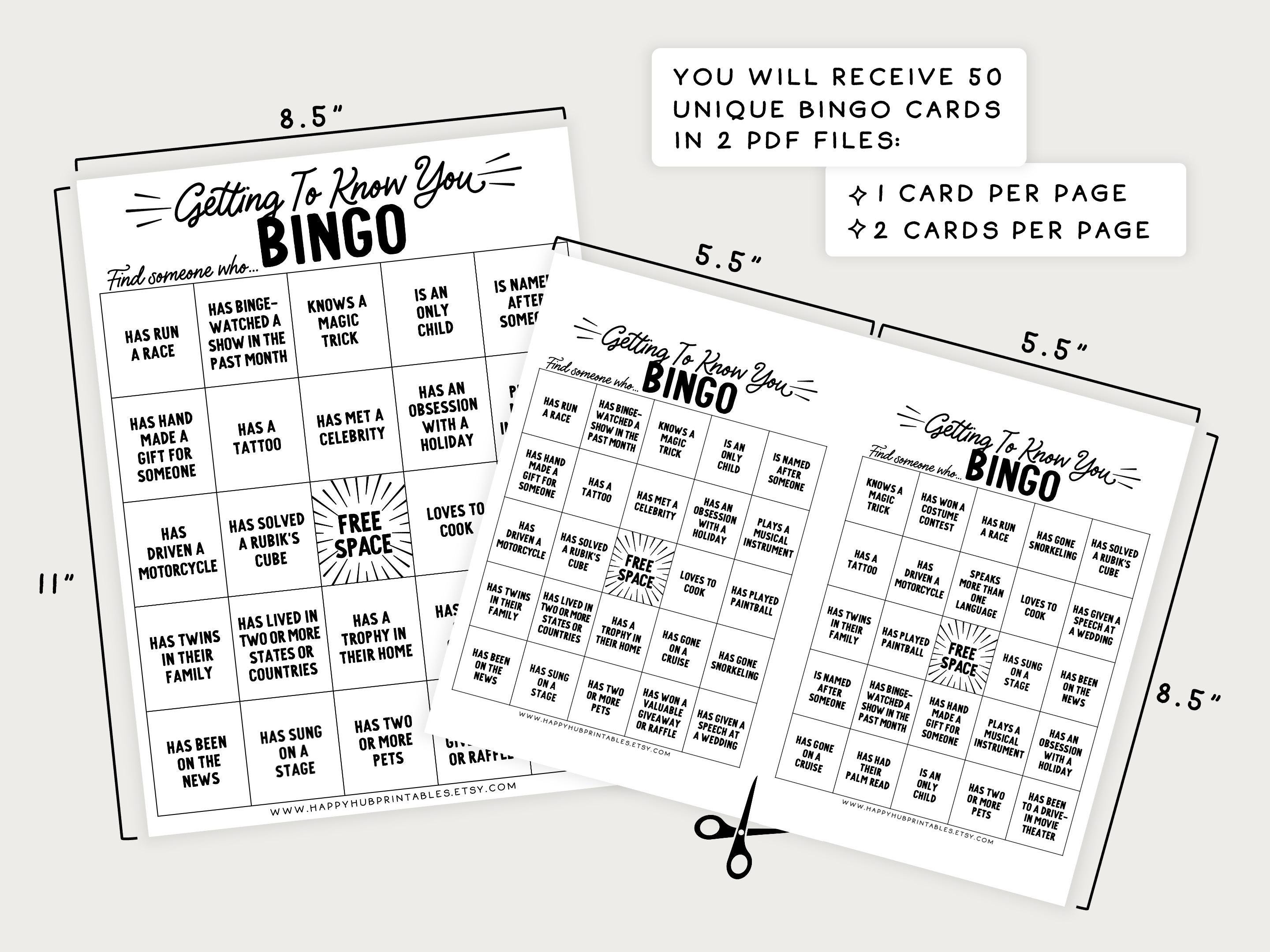 Adult Getting to Know You BINGO, Ice Breaker Game, Business Meeting ...