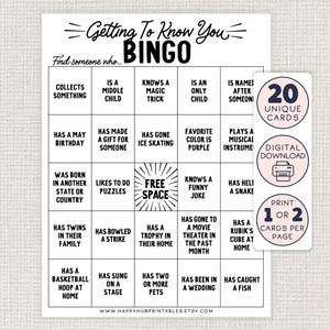 Kids Getting to Know You BINGO, Classroom Ice Breaker Game, Find ...