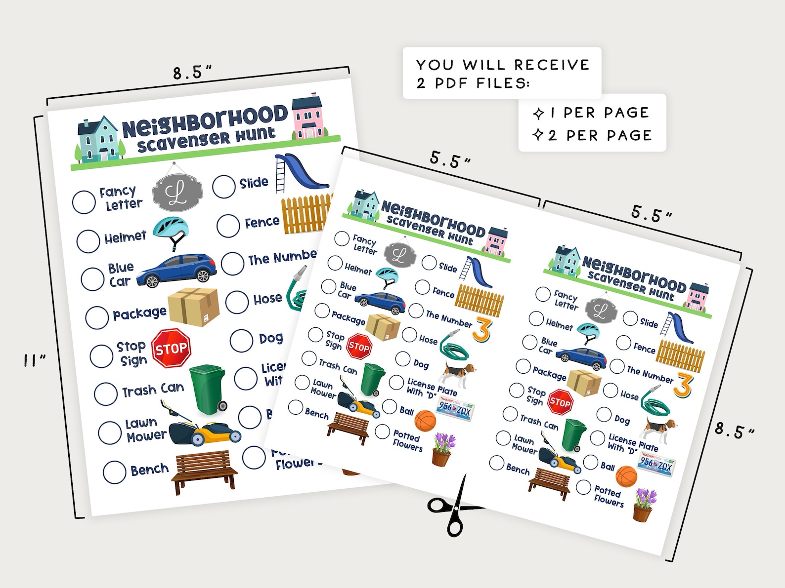 Neighborhood Scavenger Hunt, Fun Printable for Kids, Seek and Find ...