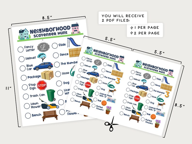 Neighborhood Scavenger Hunt, Fun Printable for Kids, Seek and Find ...