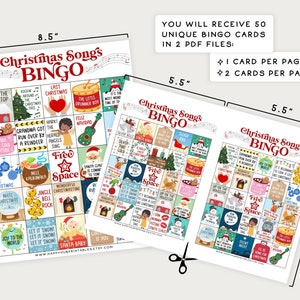Christmas Songs BINGO and Playlist, Holiday Party Game, Printable ...