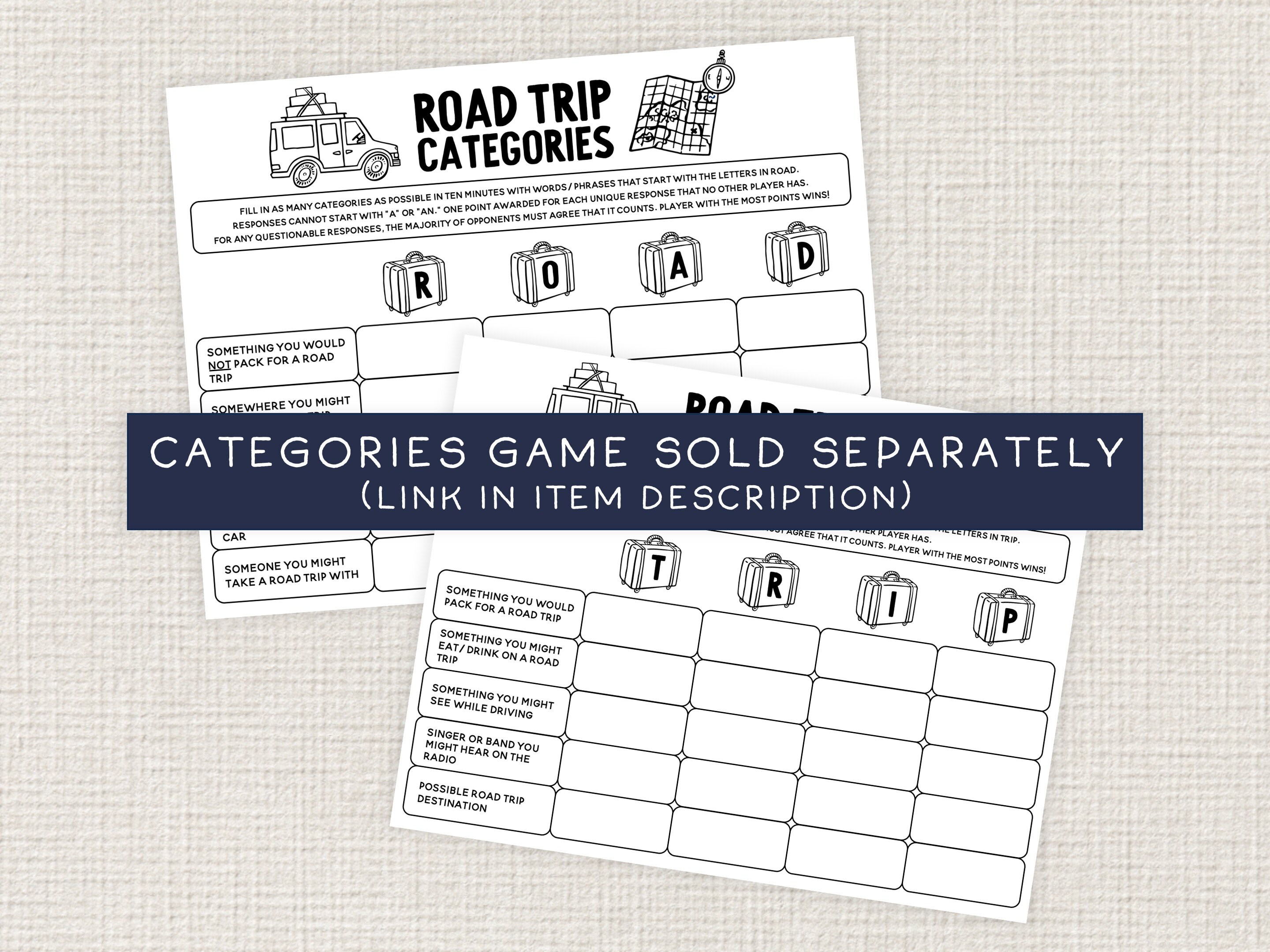 Road Trip BINGO, Family and Friend Travel Activity, Printable Car Game ...